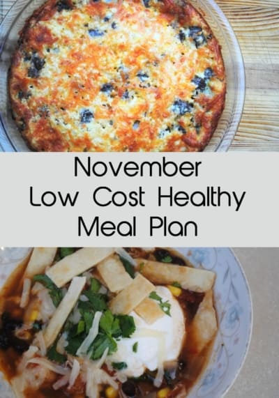 November real food frugal meal plan - Eat Well Spend Smart